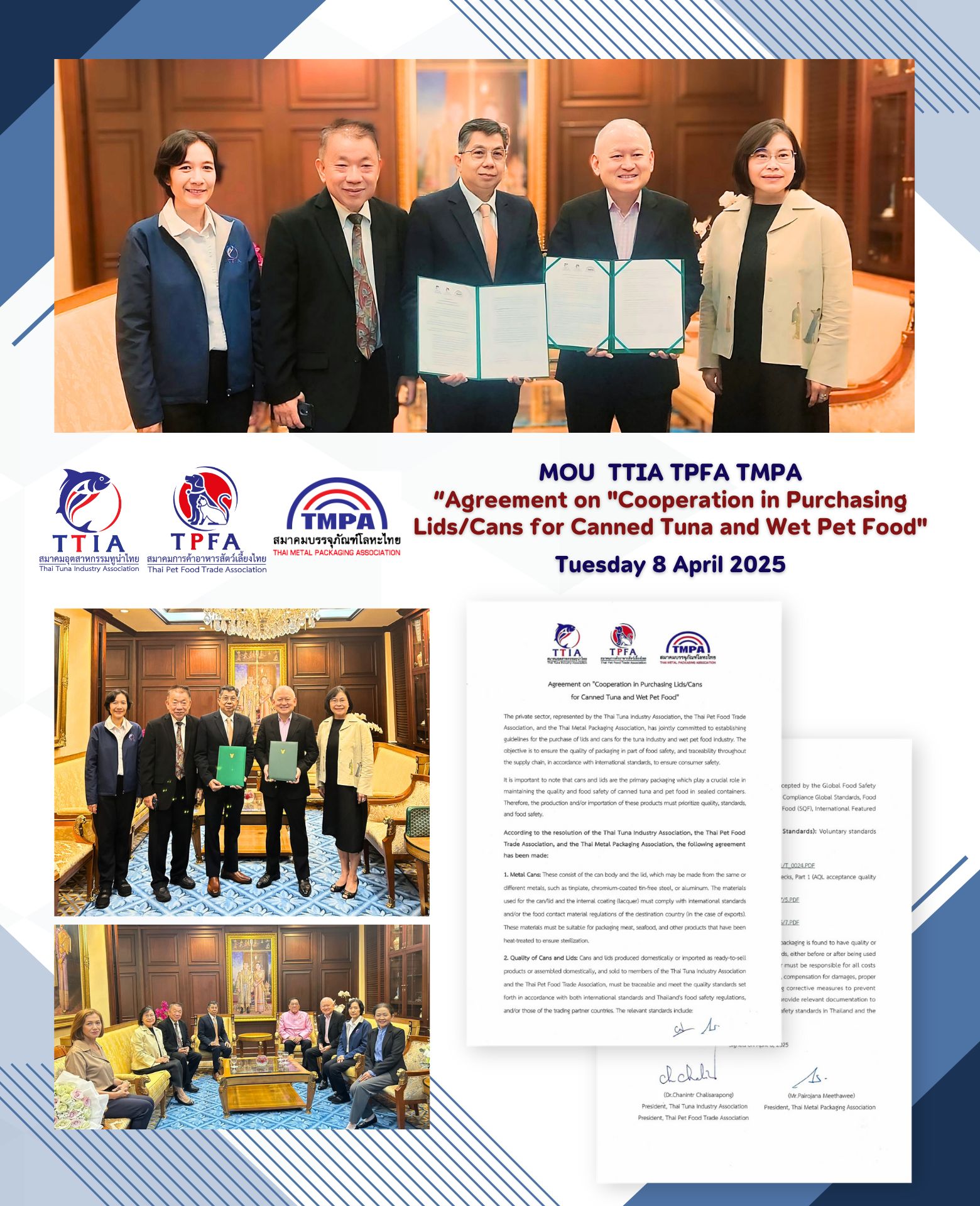 TTIA TPFA TMPA Signed MOU Cooperation in Purchasing Lids - Thai Pet ...