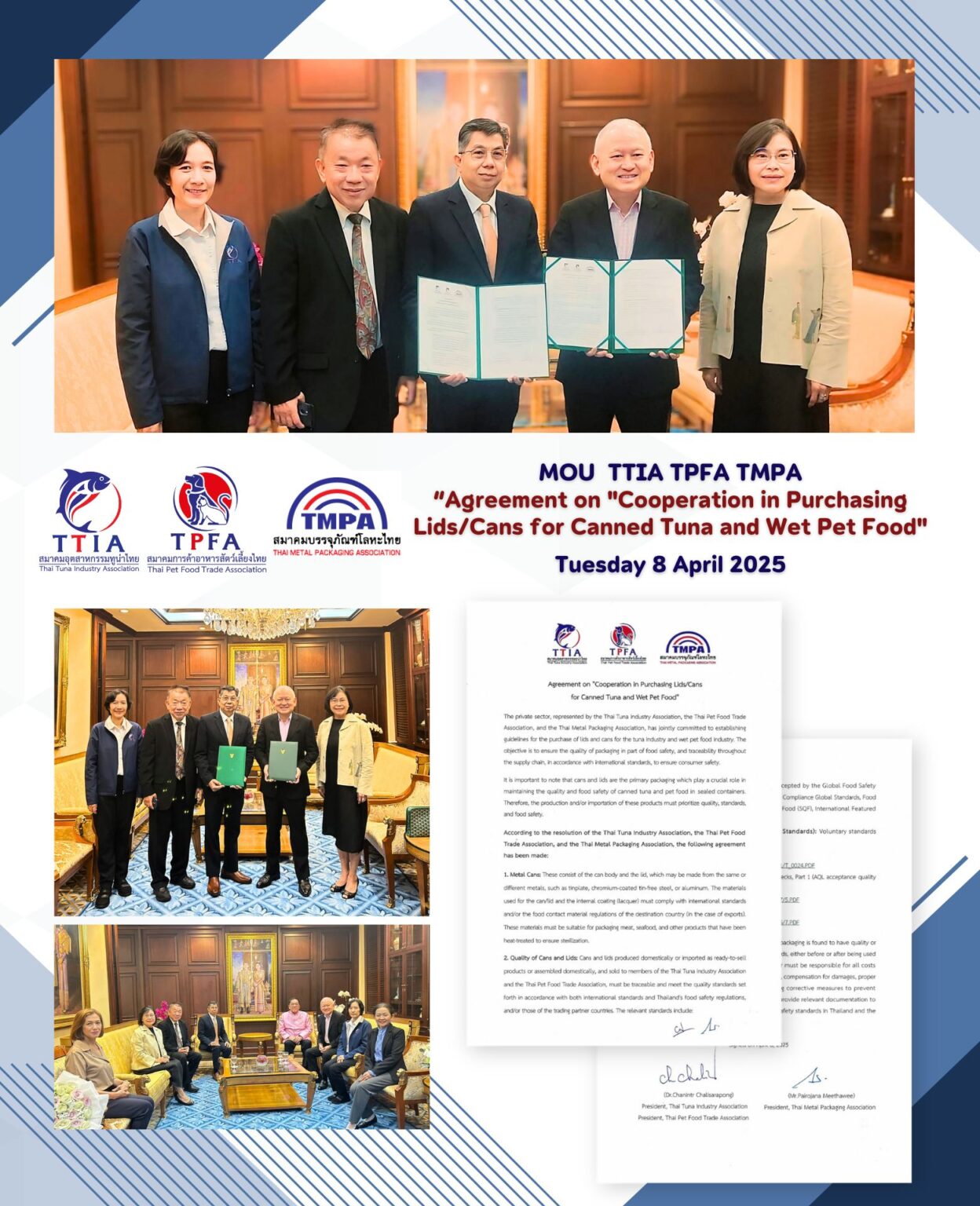 TTIA TPFA TMPA Signed MOU Cooperation in Purchasing Lids - Thai Pet Food Trade Association